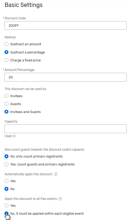 Creating Discount Codes