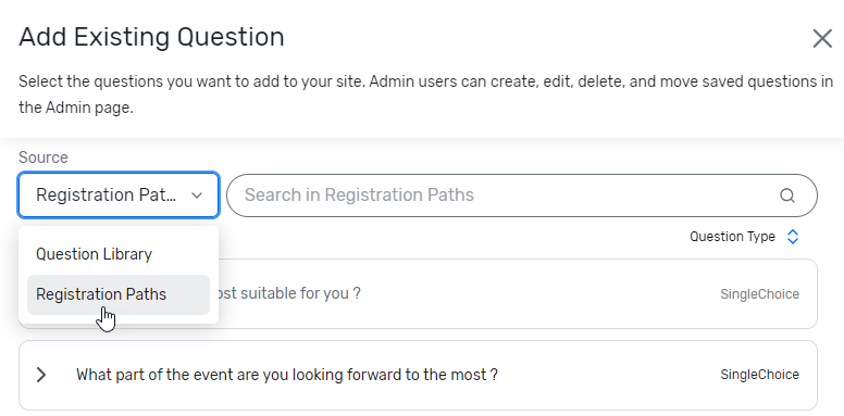 Adding Event Questions