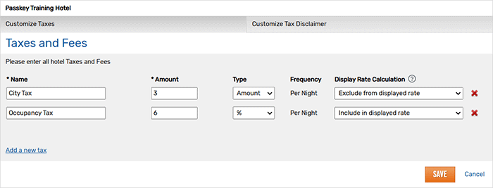 Managing Hotel Taxes and Tax Disclaimers in Passkey
