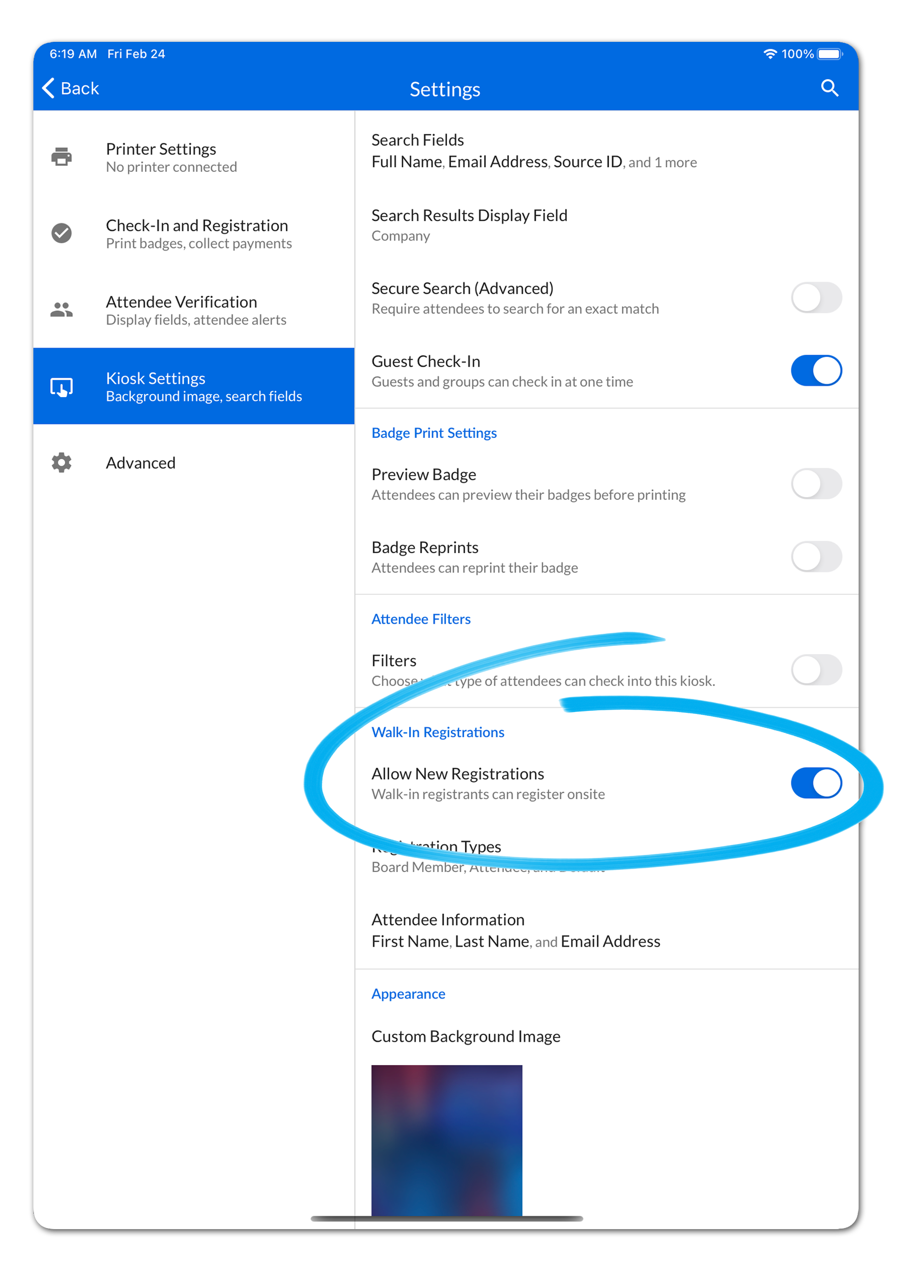 Allowing Attendees to Register Onsite