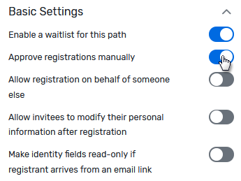 Setting Up Registration Approval