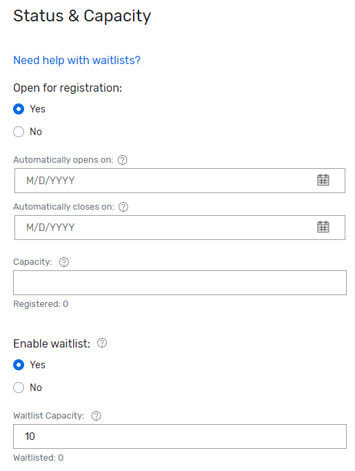 Managing Session Waitlists