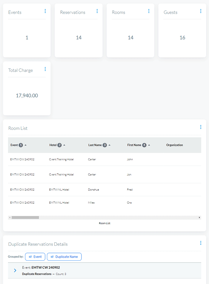 Running the Room List Report in Passkey