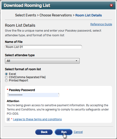 Using the Room List Download Feature in RezHub