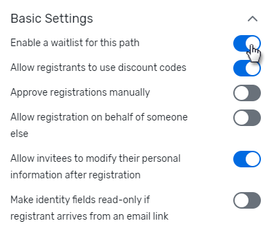 Setting Up Your Event's Waitlist