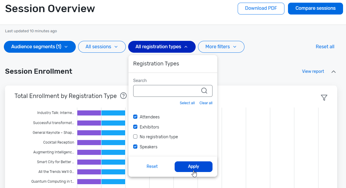 Using the Session Overview Page