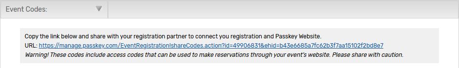 Finding the Passkey Event ID and Event Codes for RegLink integration