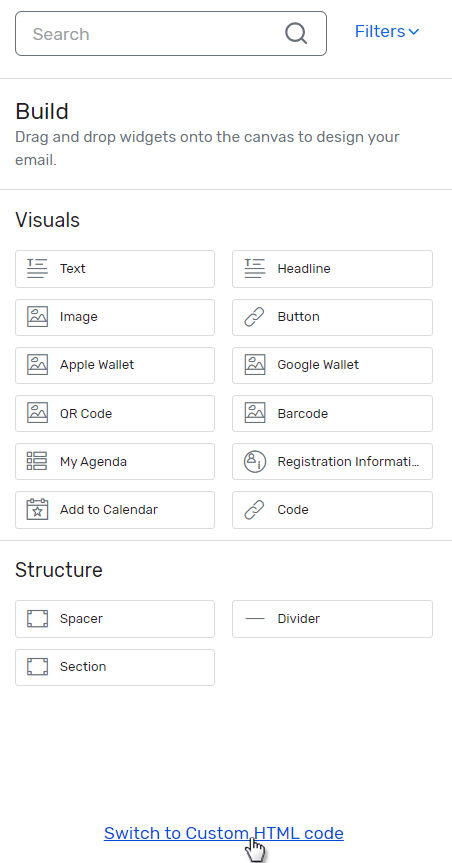 Creating an Event Email