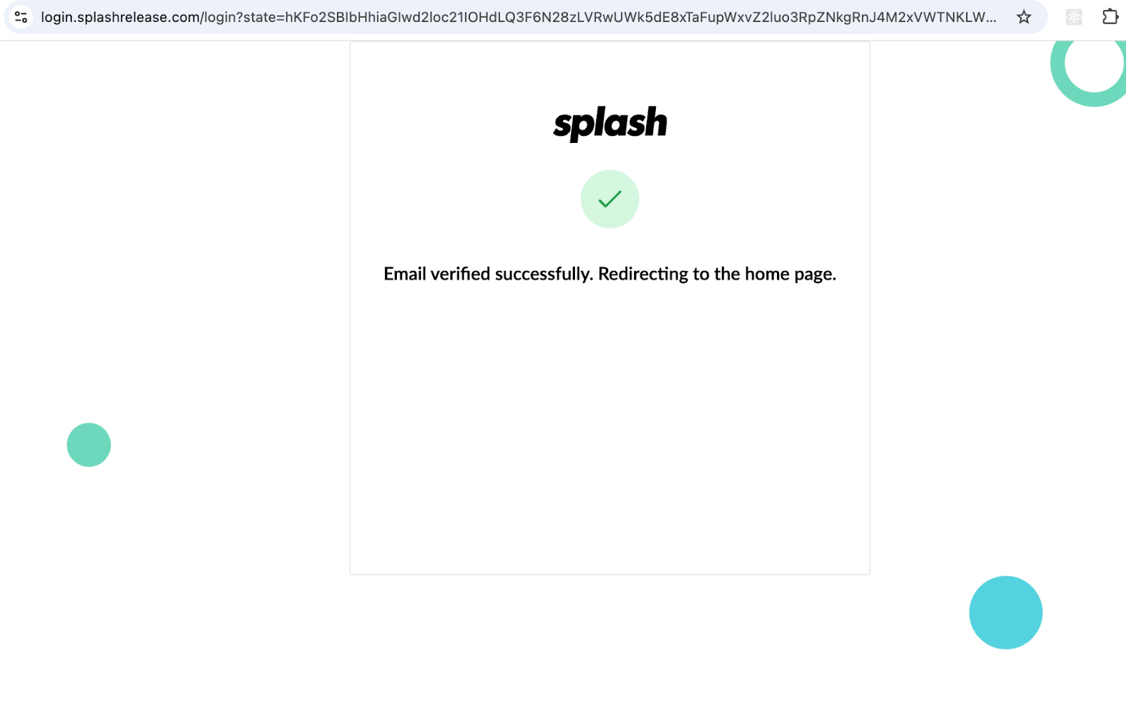 Unable to log in to Splash