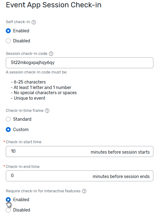 Configuring Session Check-In for Your Event App