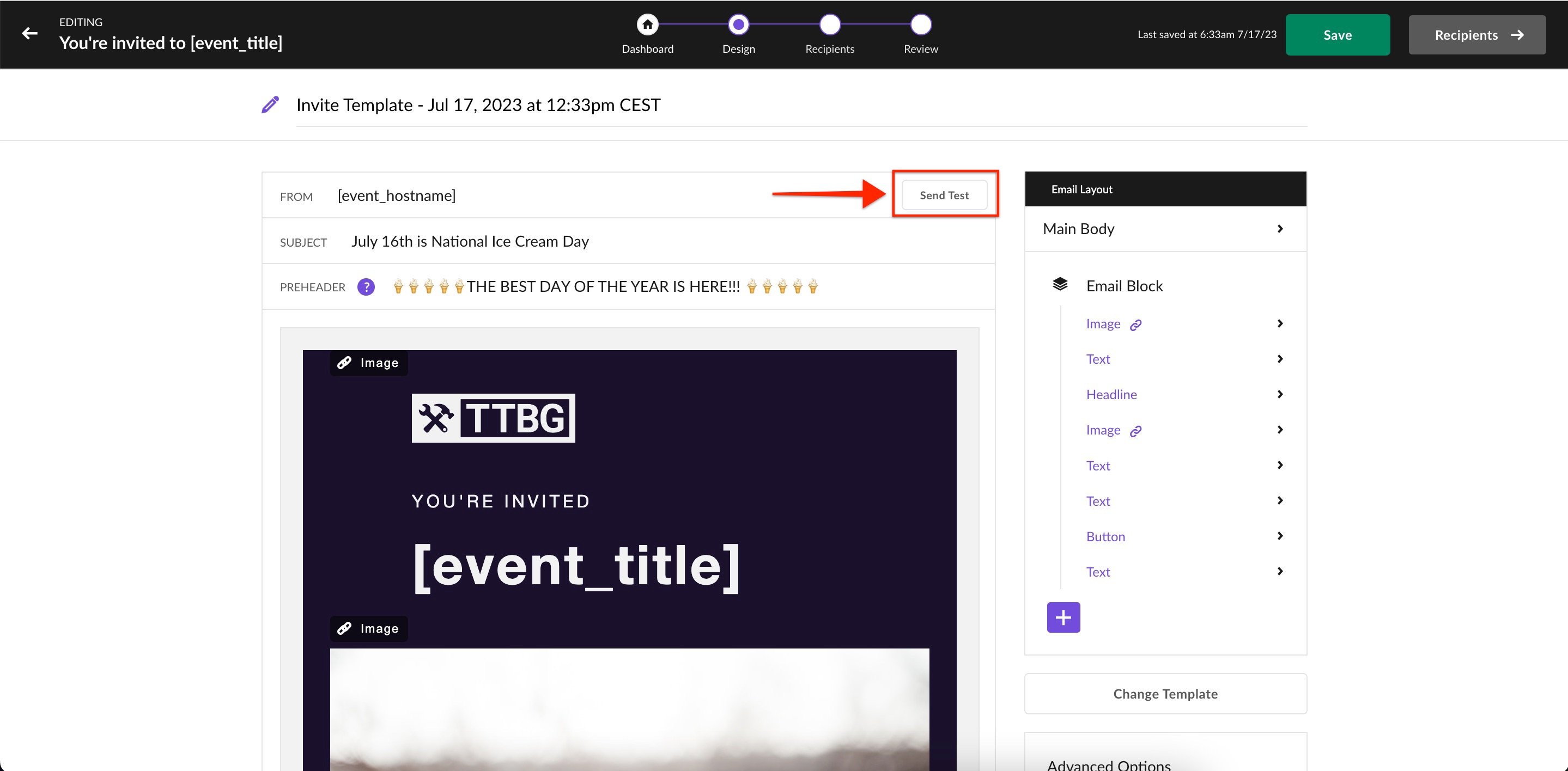 How do I customize an email's inbox preview sentence?
