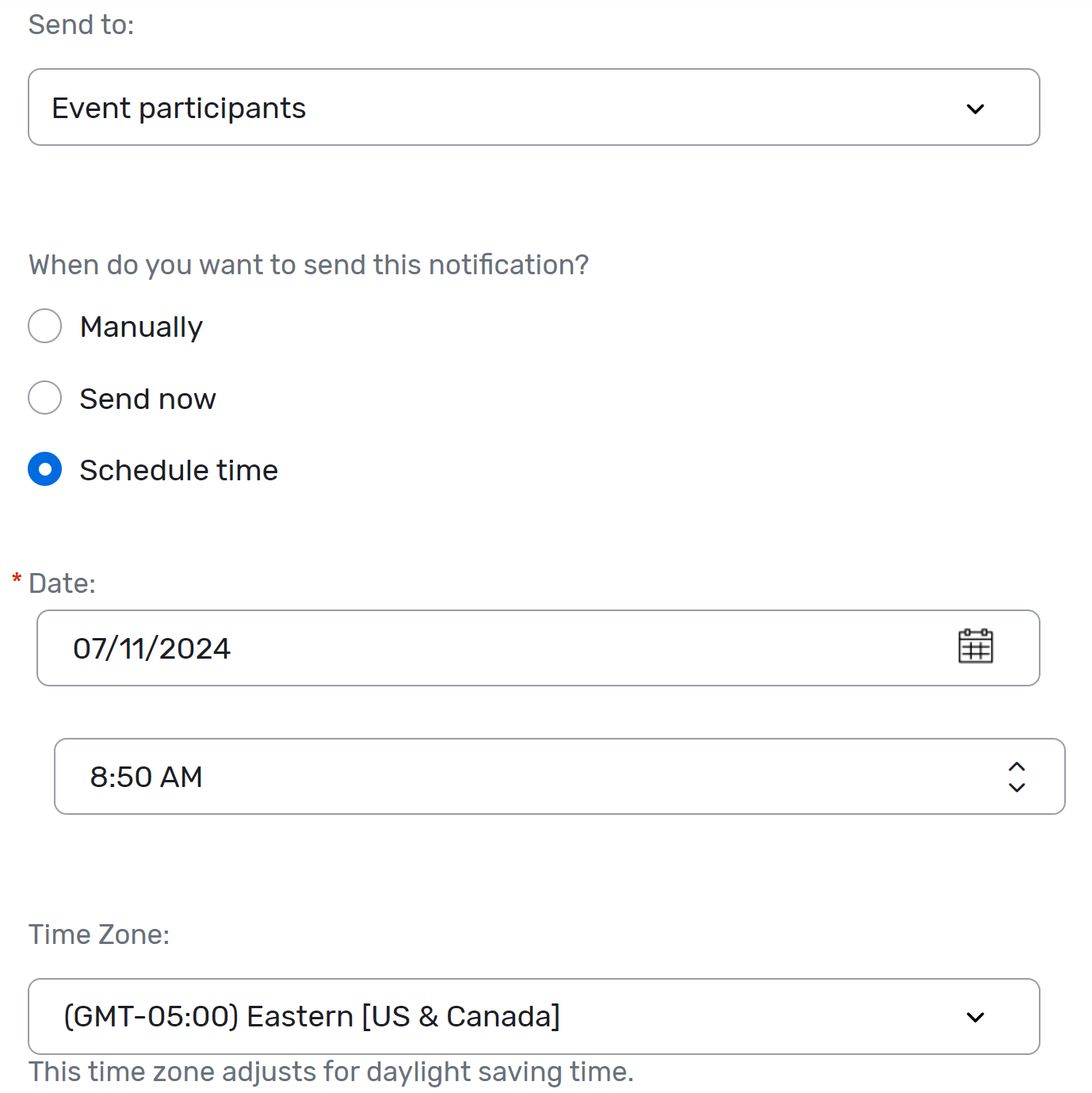 Managing Notifications for Attendee Hub